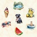 21 Summer Watercolor Clipart - Pretty Summer Vacation PNG Set, Pool ...