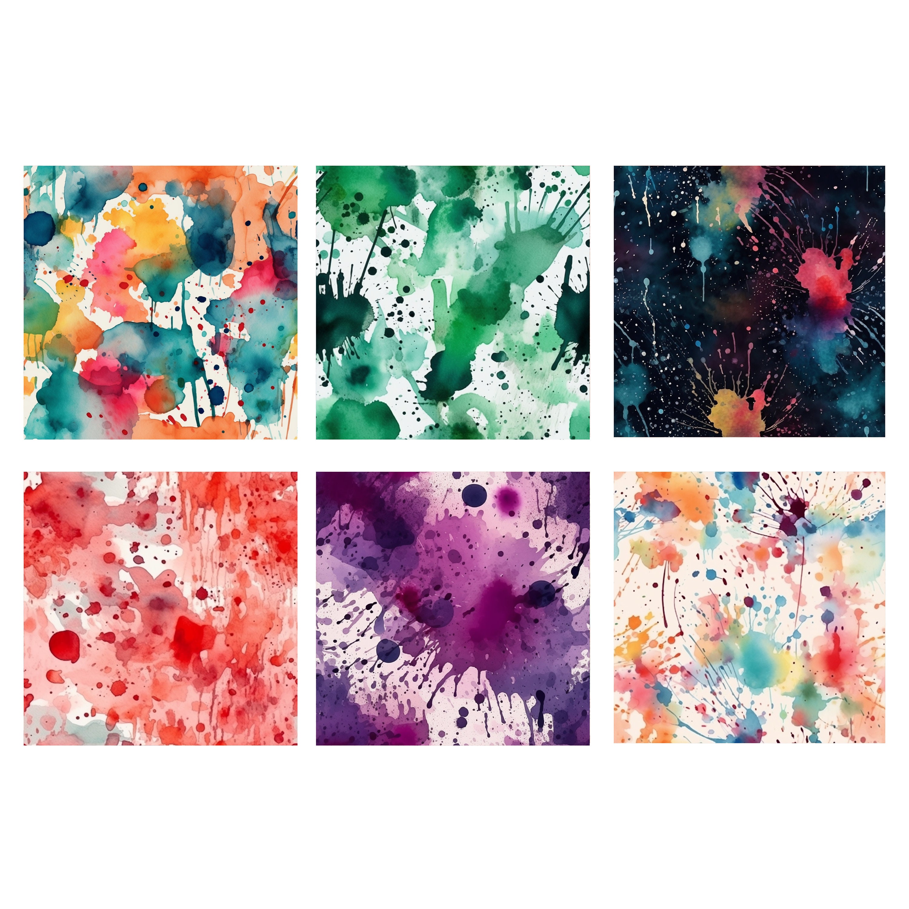 Paint Splatter Seamless Digital Paper - Seamless Pretty Colorful ...