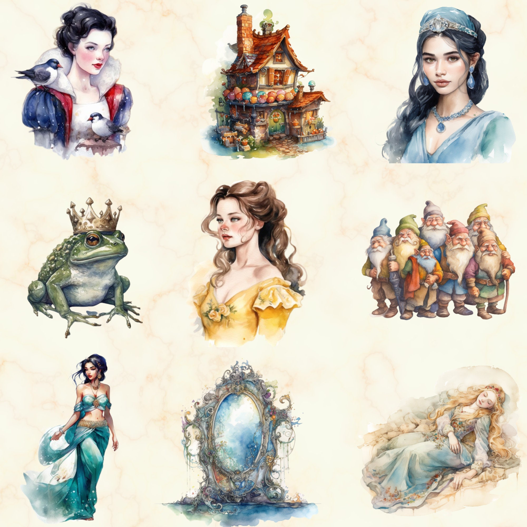 45 PNG Watercolor Fairytale Clipart Fairytale Fantasy Book - Etsy