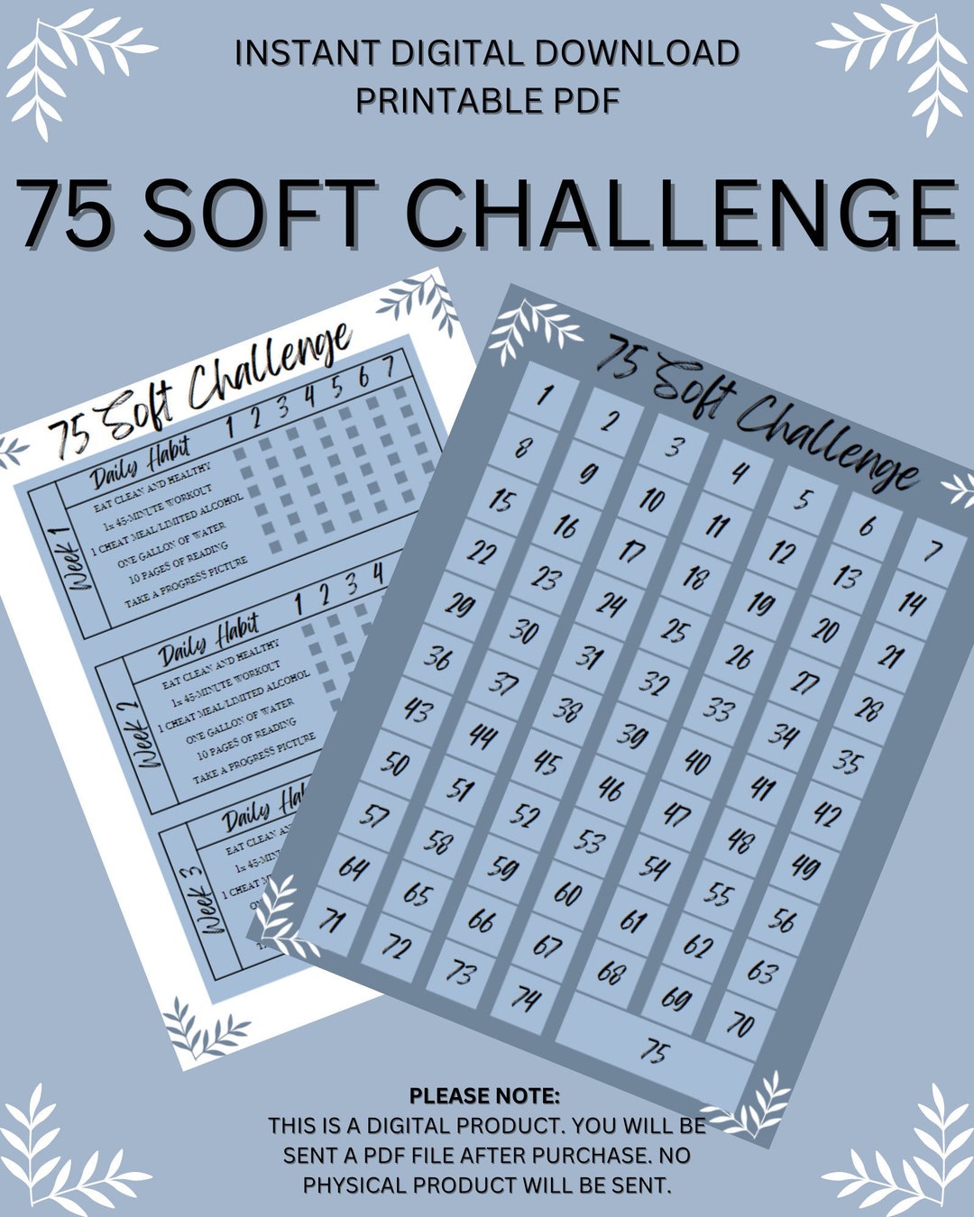 75 Soft Challenge Tracker, 75 Soft Challenge PDF, 75 Day Soft Challenge ...