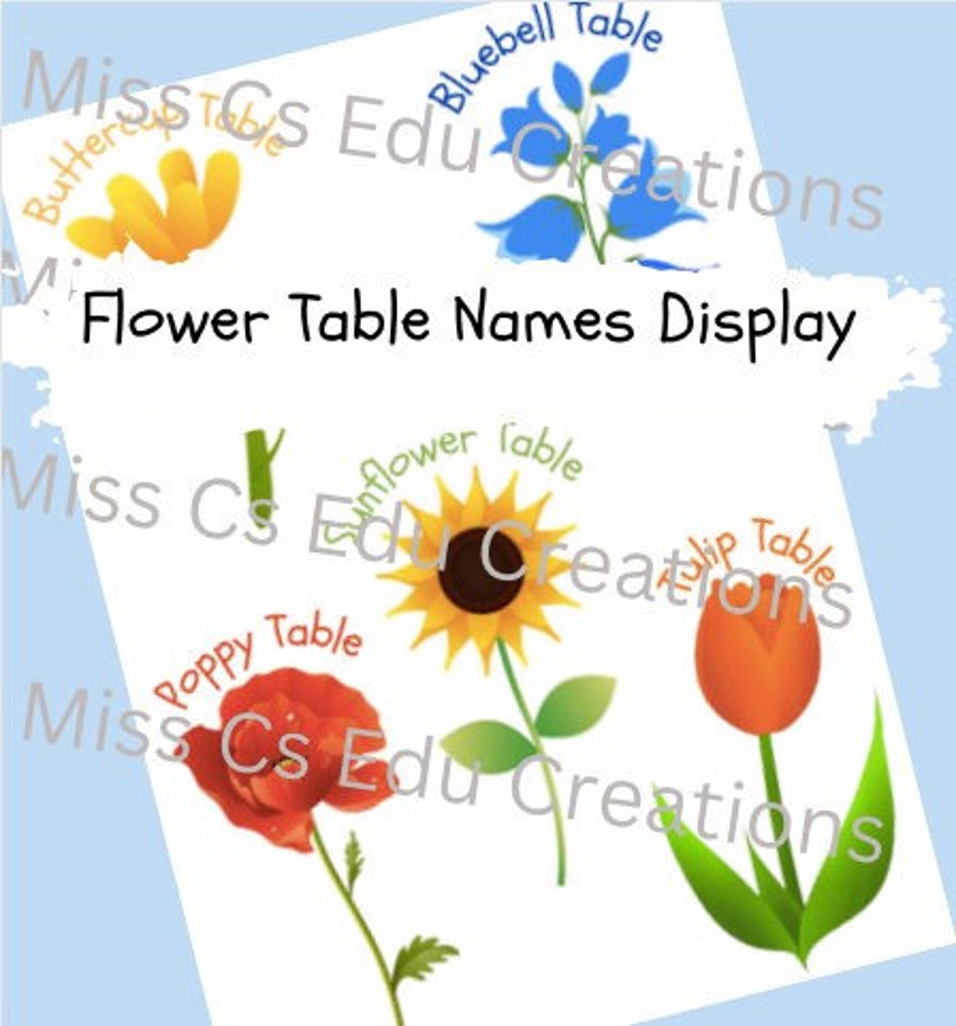 Flower Table Names Display Pack - Etsy