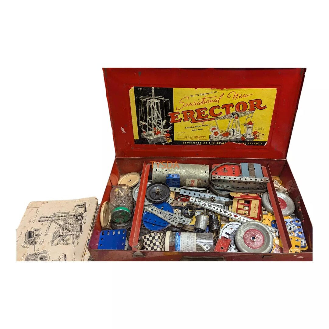 Vintage Erector Set Engine & Boiler Parts 1950's Motor in Metal Box - Etsy