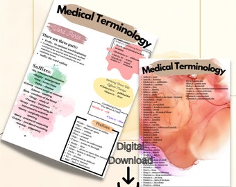 Medical Terminology Notes - Etsy