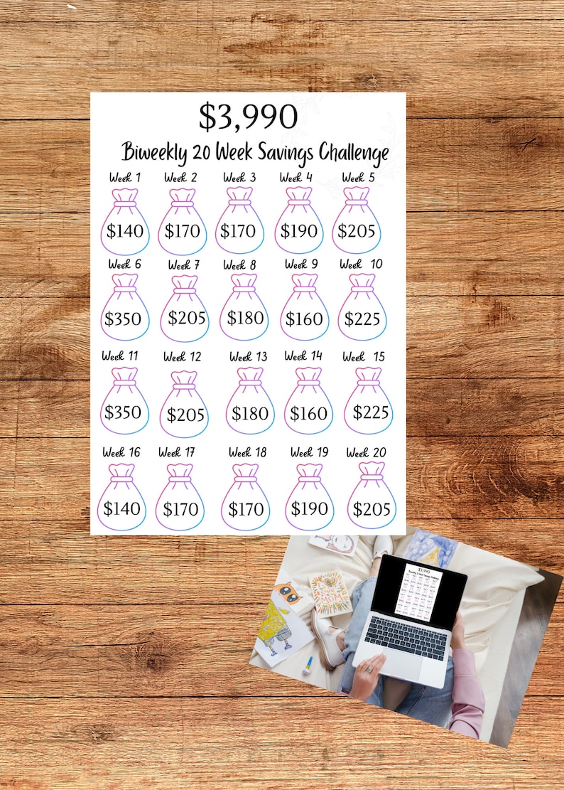Bi Weekly Savings Challenge Printable Money Challenge - Etsy Bi Weekly Savings Challenge Printable Money Challenge - Etsy