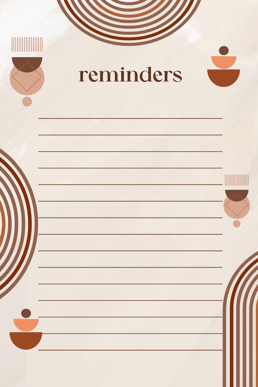Boho Reminder List Planner - Etsy