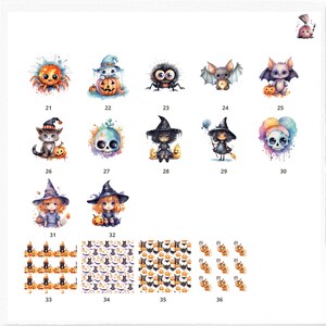 Halloween Clipart, Printable Halloween, Ghost, Pumpkin, Witch, Bat ...