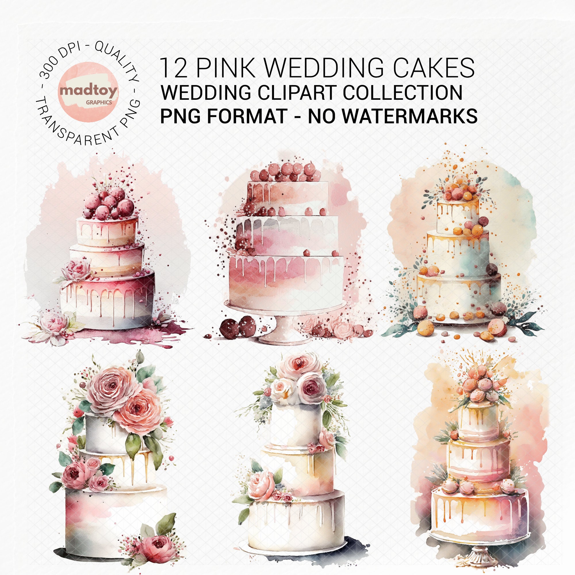 Pink Wedding Cake Clip Art