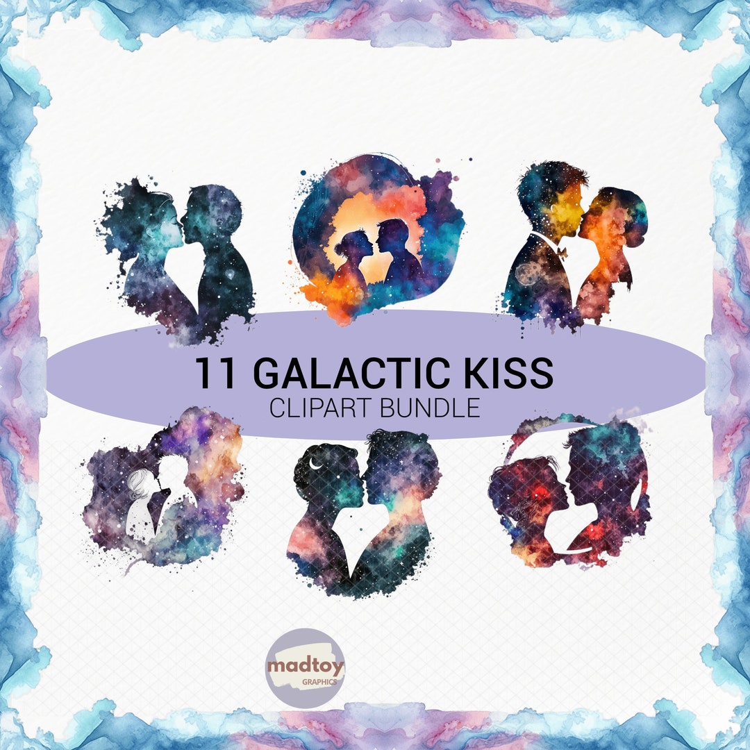 Wedding Clipart Watercolor Love Clip Art Galaxy Romantic Art Kiss ...