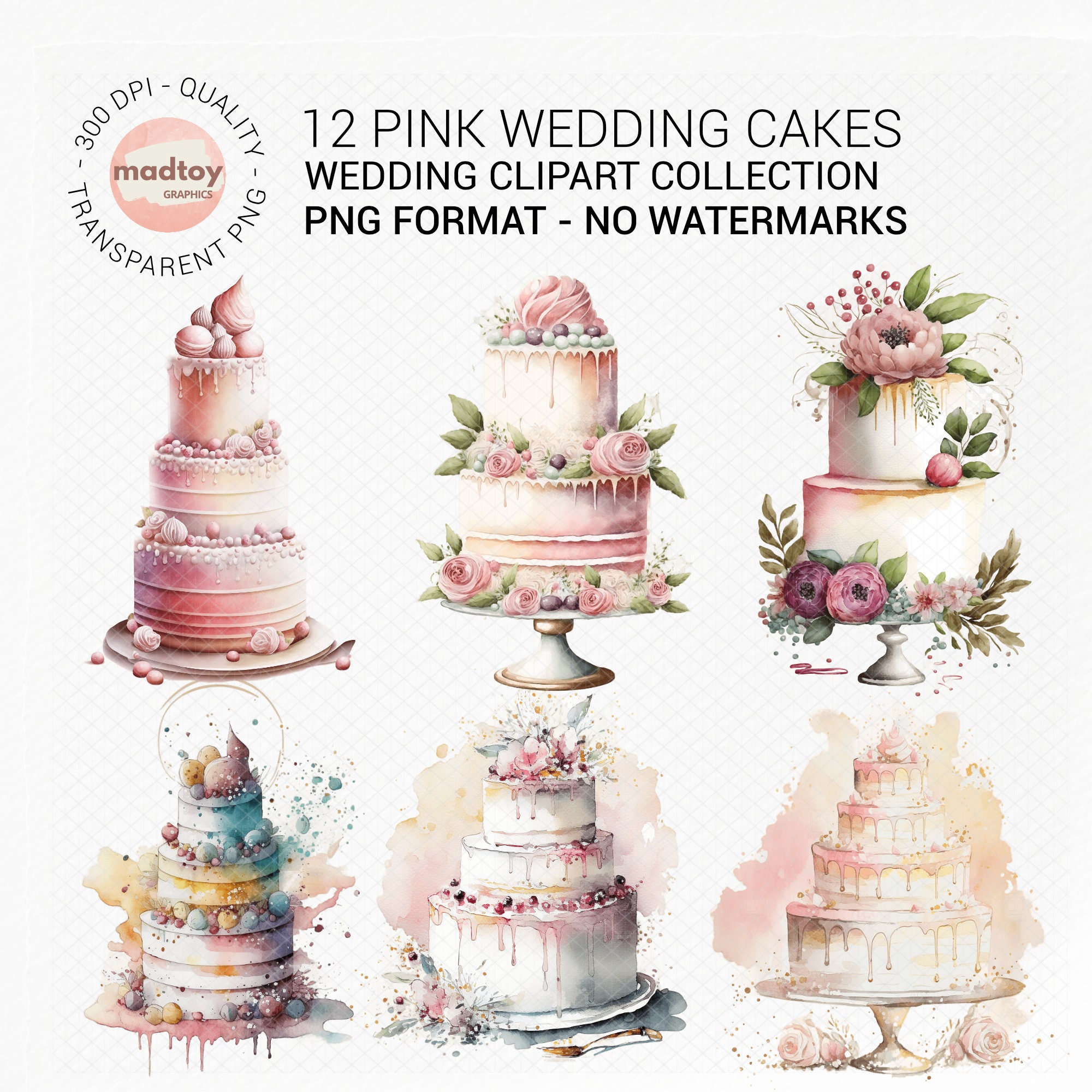 Pink Wedding Cake Clip Art