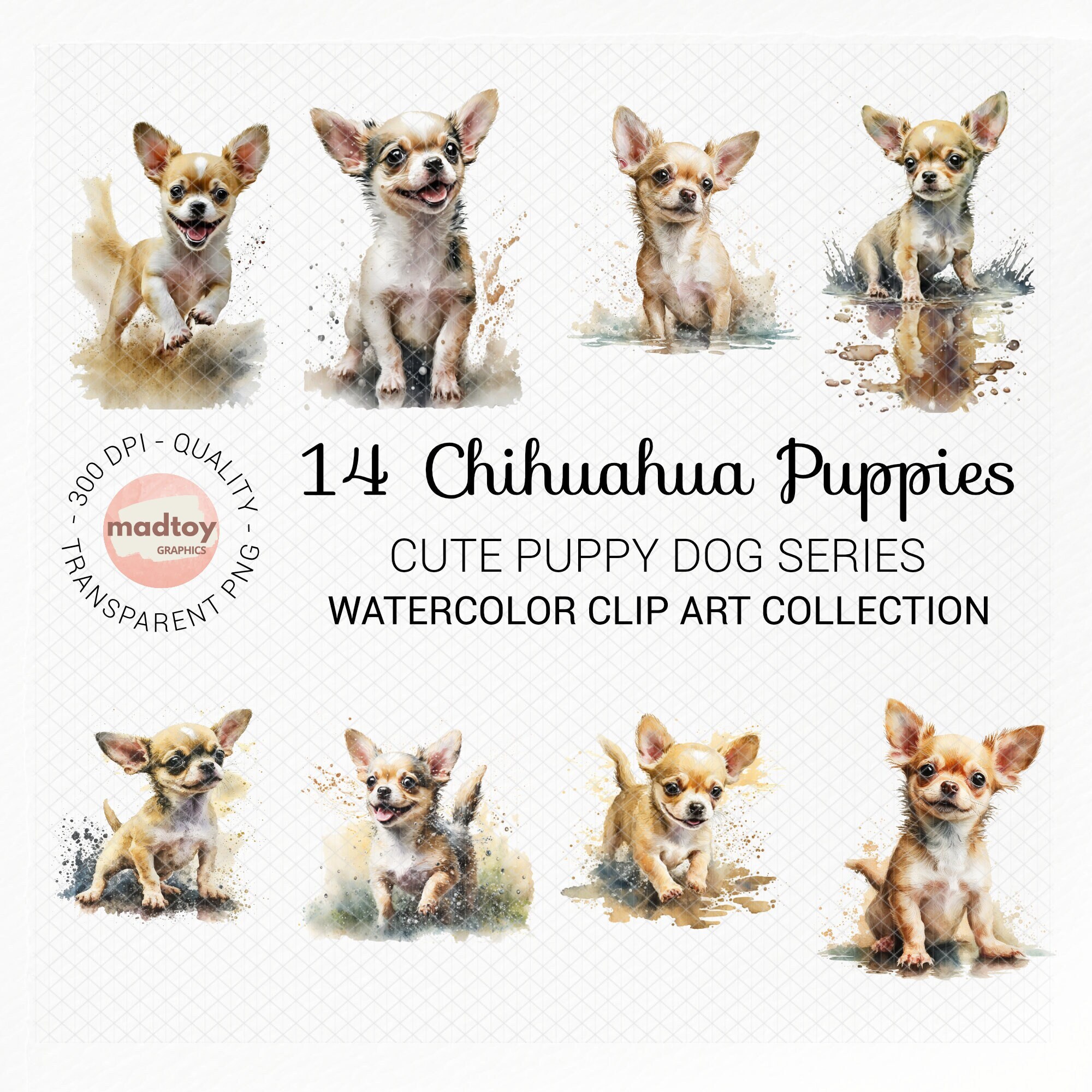 Chihuahua Clipart, Chihuahua Puppy Clipart, 14 Cute Dog Clipart, Dog ...