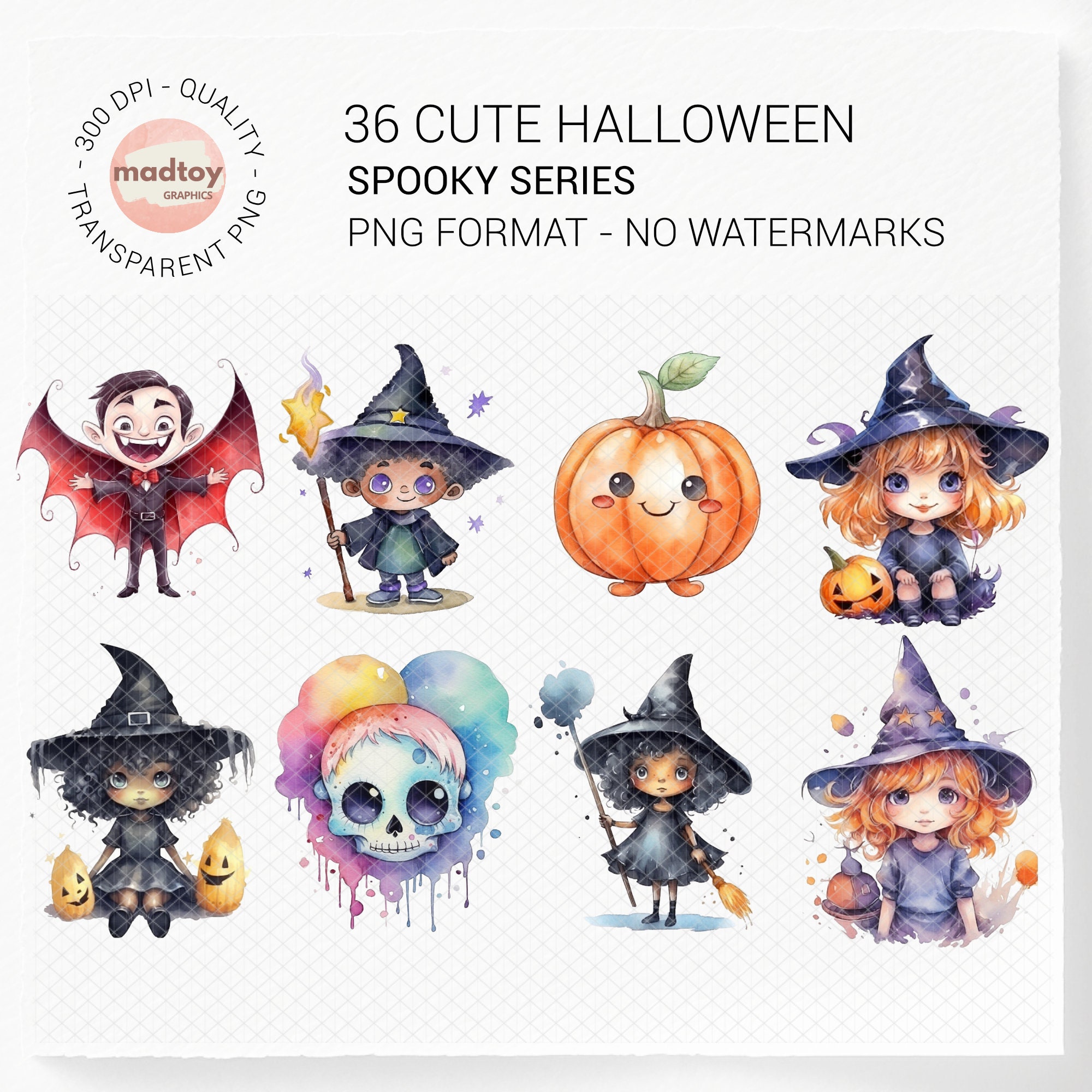 Halloween Clipart Printable Halloween Ghost Pumpkin Witch - Etsy