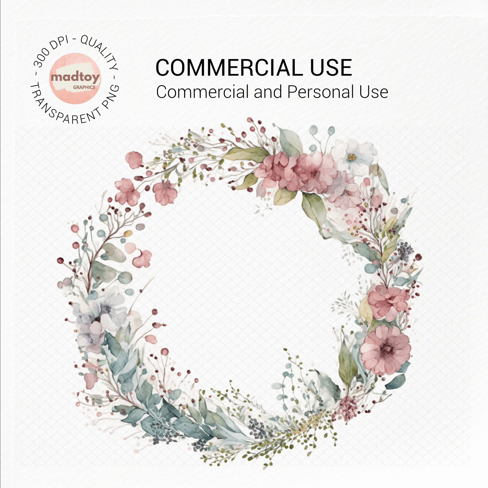 Watercolor Wreath Clipart Wild Flowers Wreath Floral Wreath Clipart ...