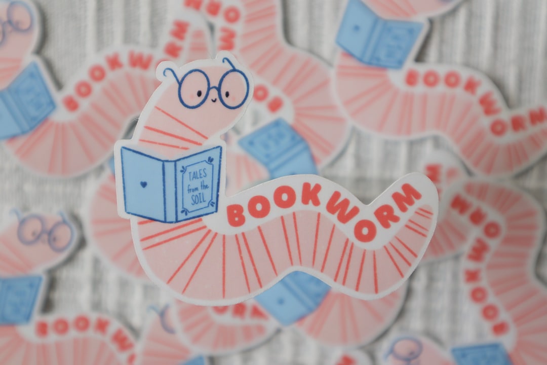 Bookworm Sticker | Vinyl Sticker | Waterproof Sticker | Stationery ...
