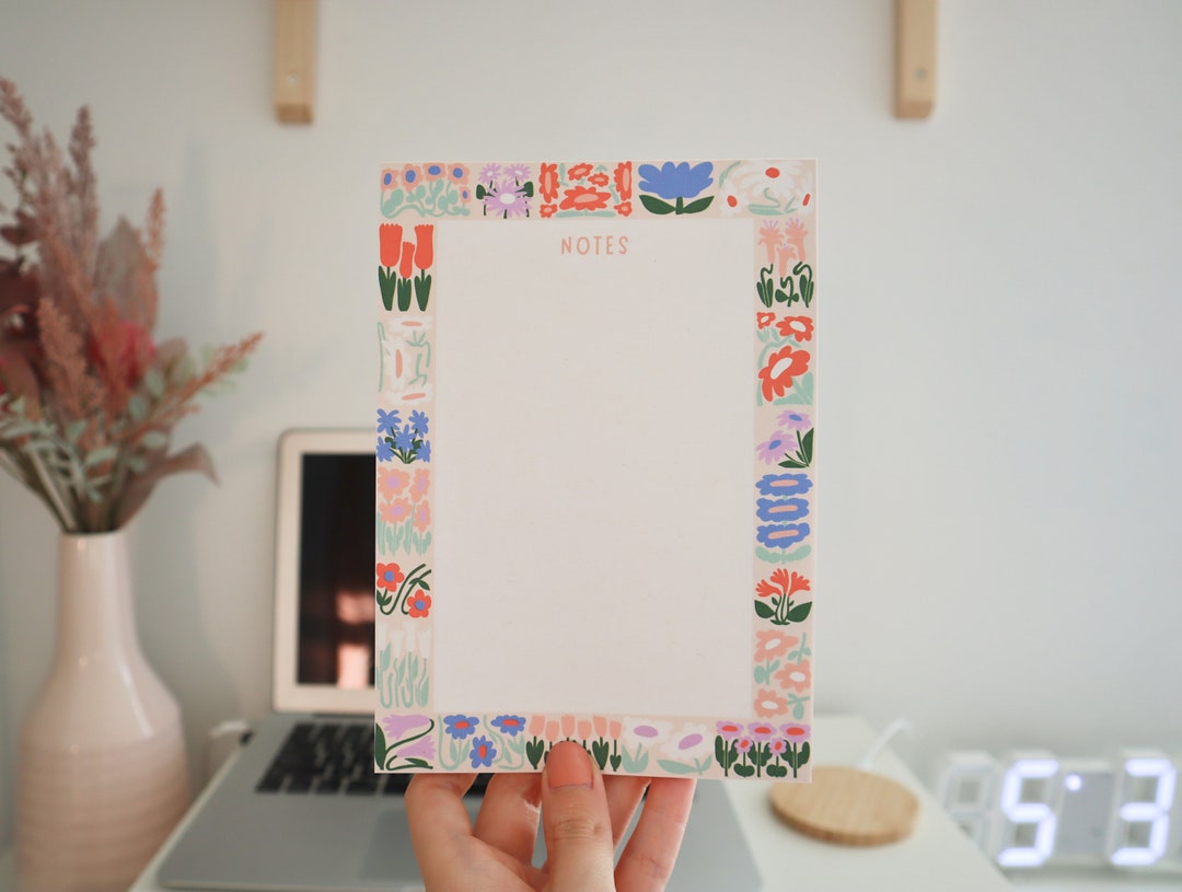 Floral Notepad: 5x7 to Do List Stationery - Etsy