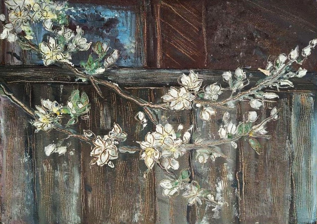 Flowering Apple Tree Oil Painting on Canvas - Etsy