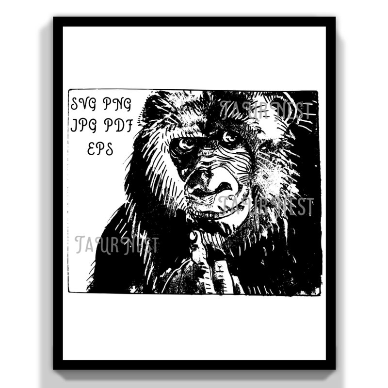 Gorilla mit mittelfinger - Etsy.de