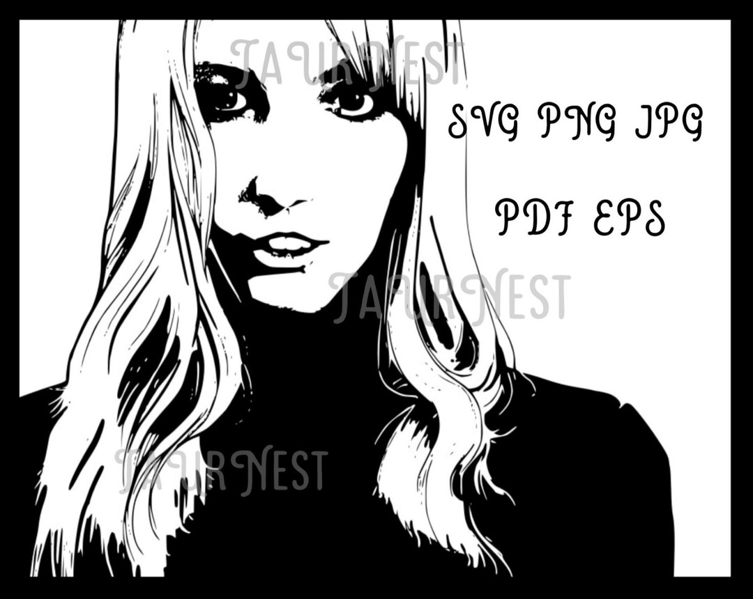 Beautiful Girl Svg Png Jpg Pdf Eps File Printable Fashion Girl Face T ...