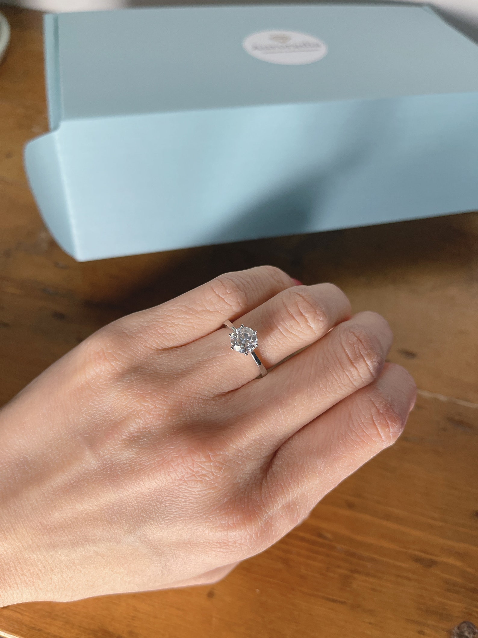 1ct Round Cut Moissanite Engagement Ring, Classic 6-prong Whisper Thin Solitaire Ring ...