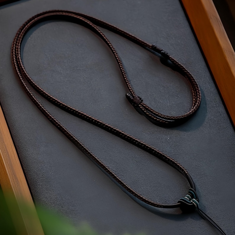 Brown Handmade Braided Necklace Cord, Adjustable Rope Chain for Pendant ...