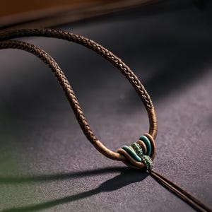 Brown Handmade Braided Necklace Cord, Adjustable Rope Chain for Pendant ...