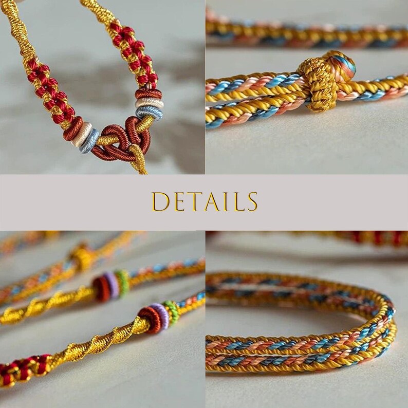 Handmade Colorful Braided Necklace Cord, Adjustable Knot Necklace, DIY ...