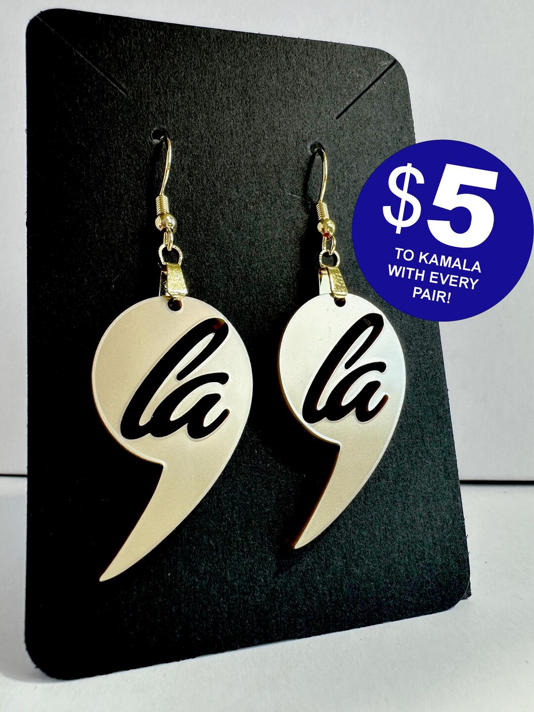 Comma La Kamala Harris Earrings - Etsy