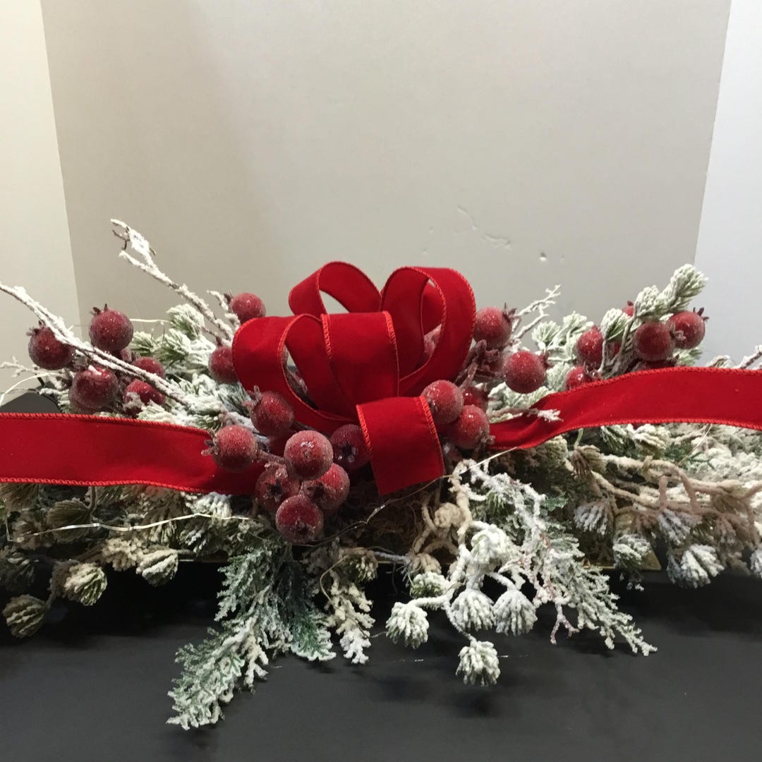 Winter Centerpiece, Christmas Arrangement, Winter Display, Mantle - Etsy