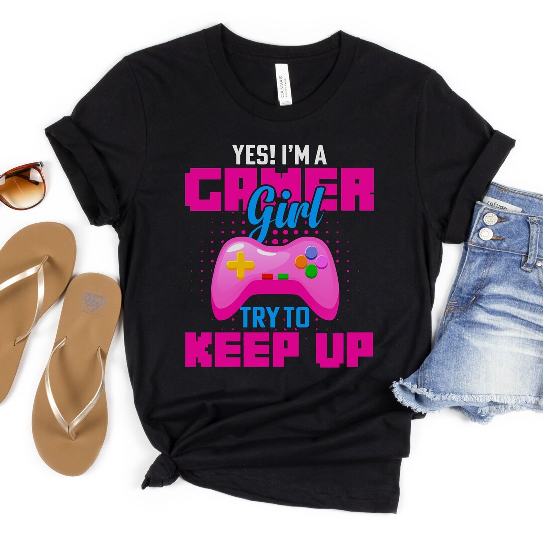 Gamer Girl T-shirt PC Gamer Girl Video Game Gift Cute Gamer - Etsy