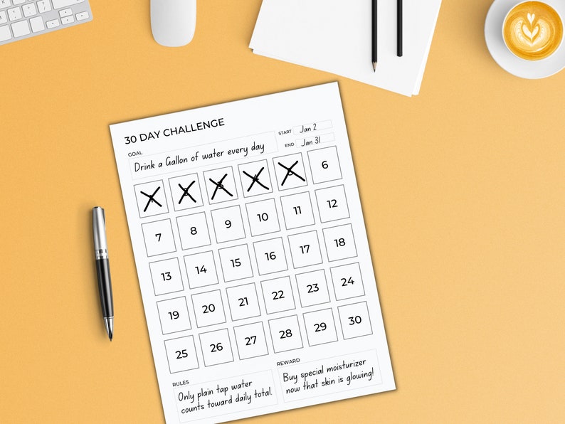 Multiple Day Challenge Tracker Printable (PDF) - Etsy
