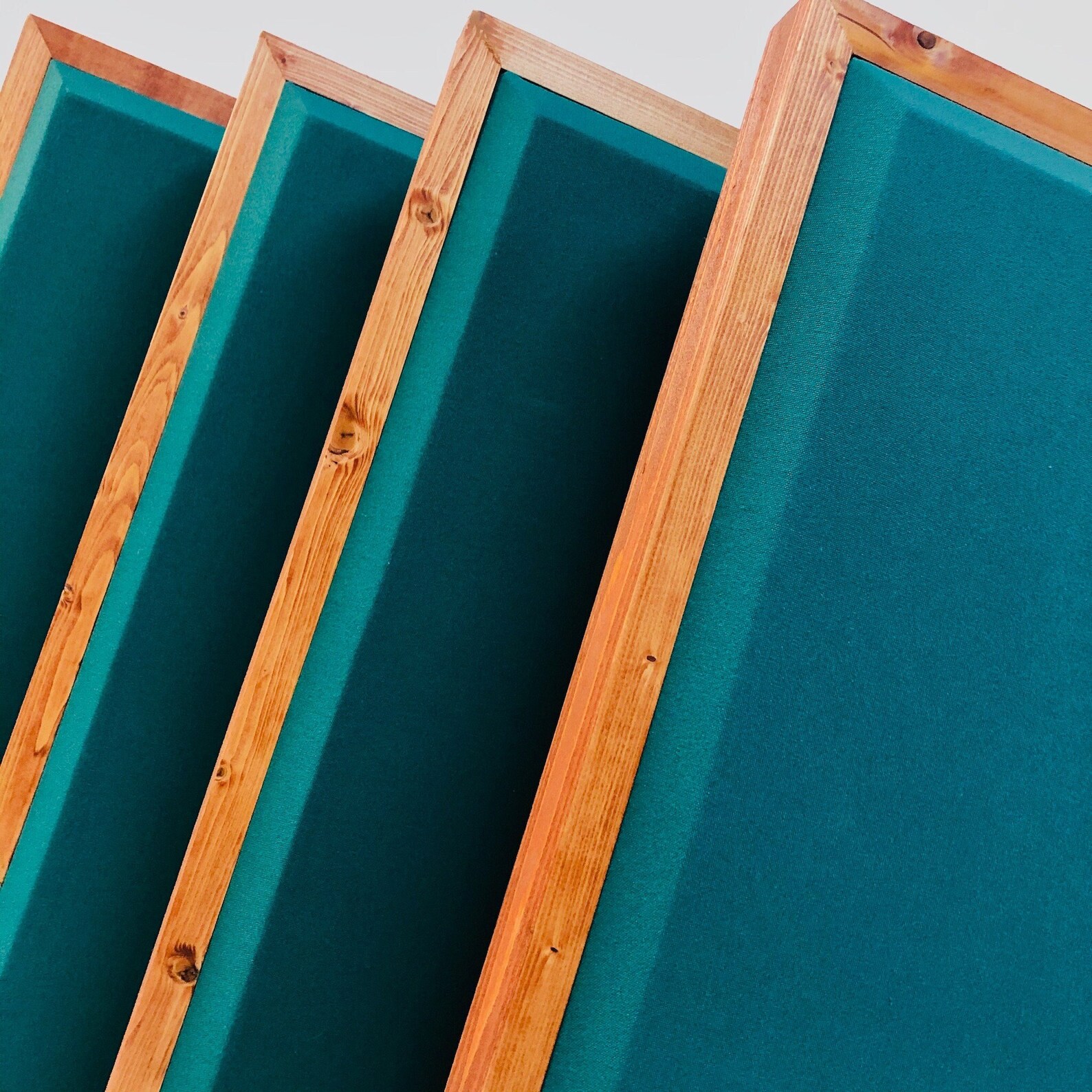 Acoustic Panels (SET OF 4) Hunter Green & Gunstock Custom Framed: 2ft X ...