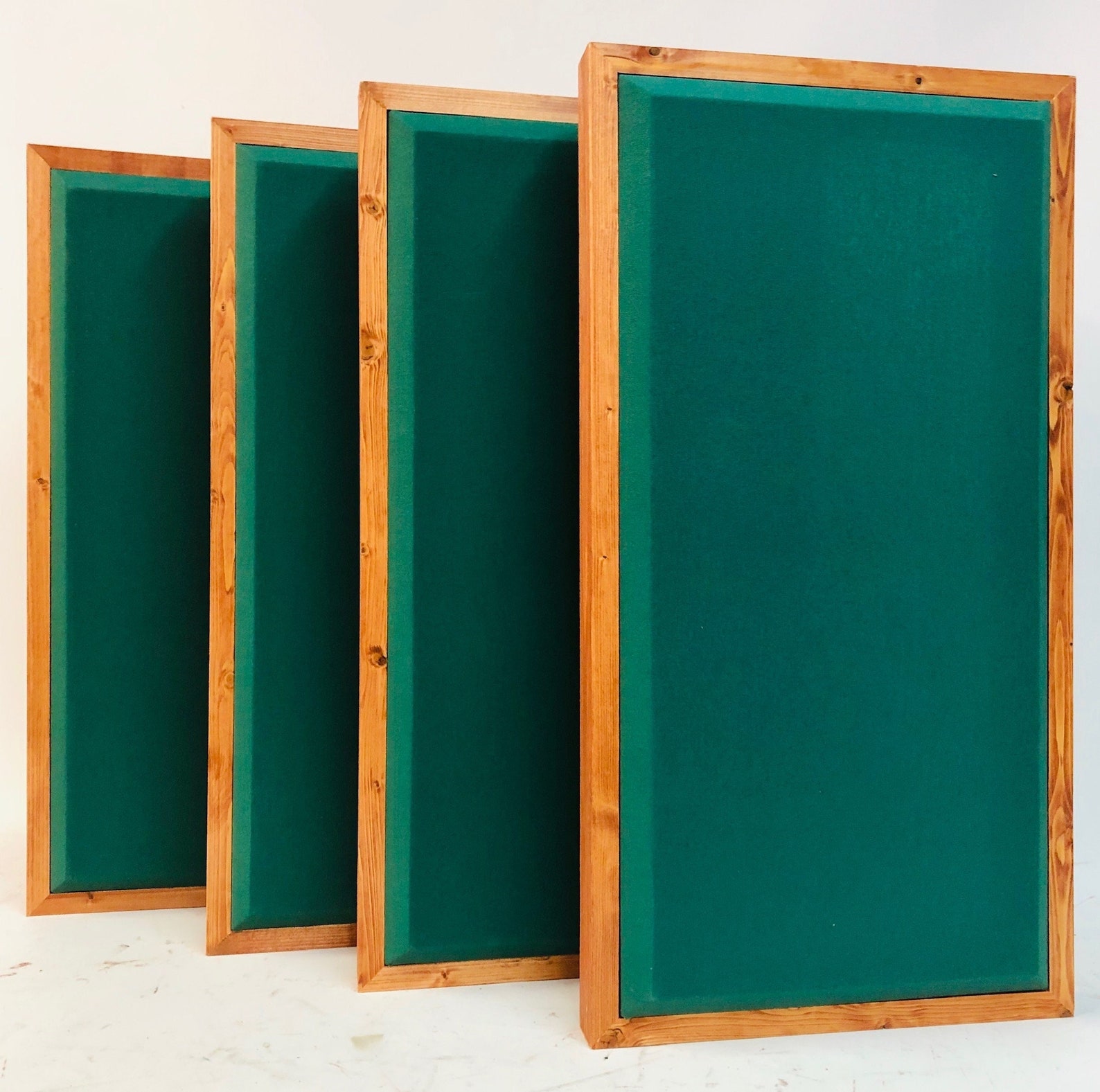 Acoustic Panels (SET OF 4) Hunter Green & Gunstock Custom Framed: 2ft X ...