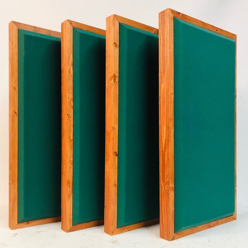 Acoustic Panels (SET OF 4) Hunter Green & Gunstock Custom Framed: 2ft X ...