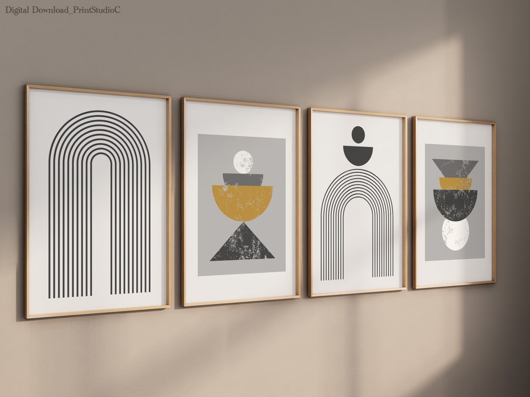 Neutral Colors Art, Mid Century Modern Prints, Boho Home Decor, Living ...