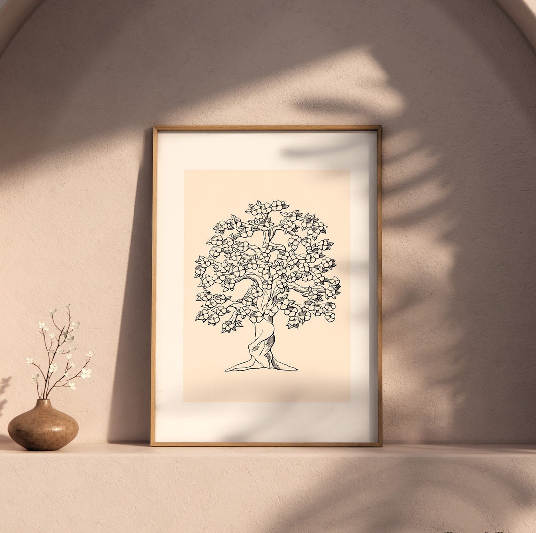 Line Art Prints, Tree of Life Wall Art, Wall Art Prints, Minimalist ...