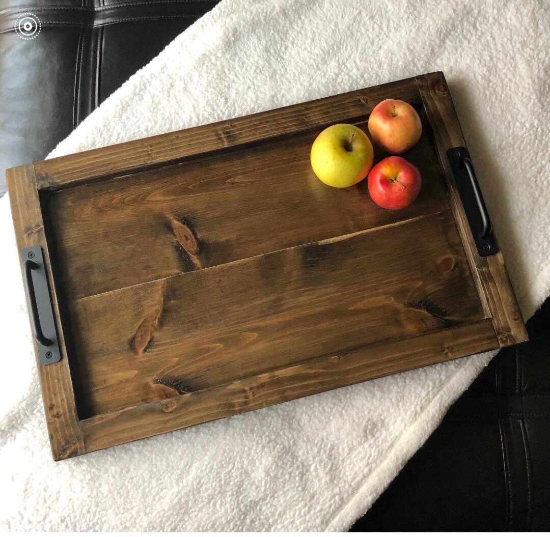 Rustic Farmhouse Tray, Solid Wood Tray, Ottoman Tray, Coffee Table ...