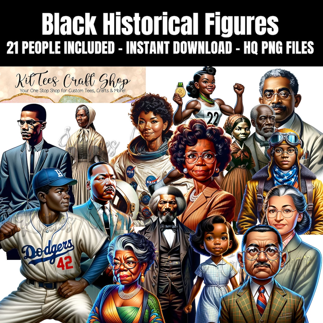 Black Historical Figures, Clipart, Includes 21 Famous Black Historical ...