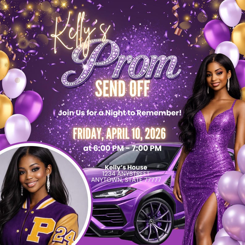 Prom Send-off Invitation | Editable Canva Template (digital Download ...