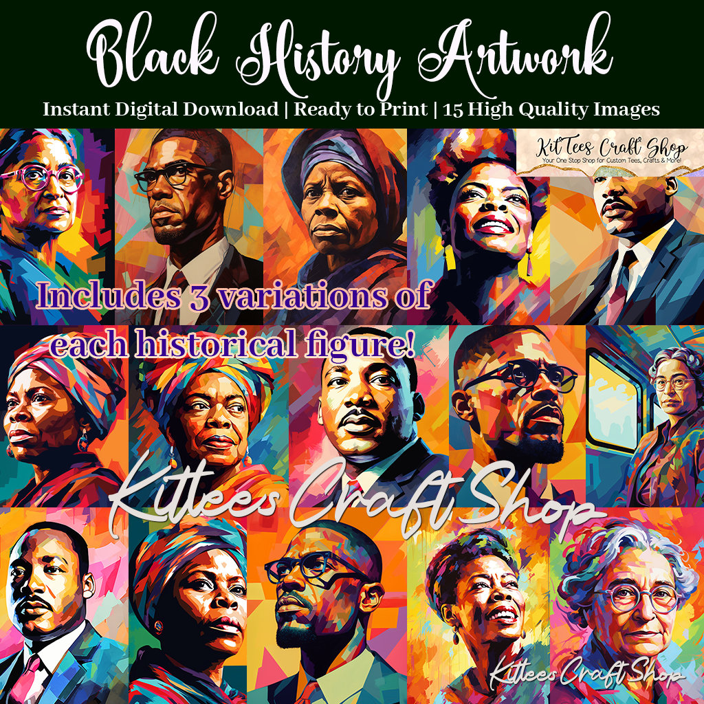 Black History Artwork, Use for Wall Art or T-shirt Designs & More! 5 ...
