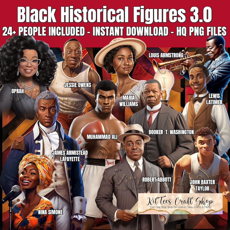 Black Historical Figures 3.0, Clipart, Includes 24+ Famous Black ...