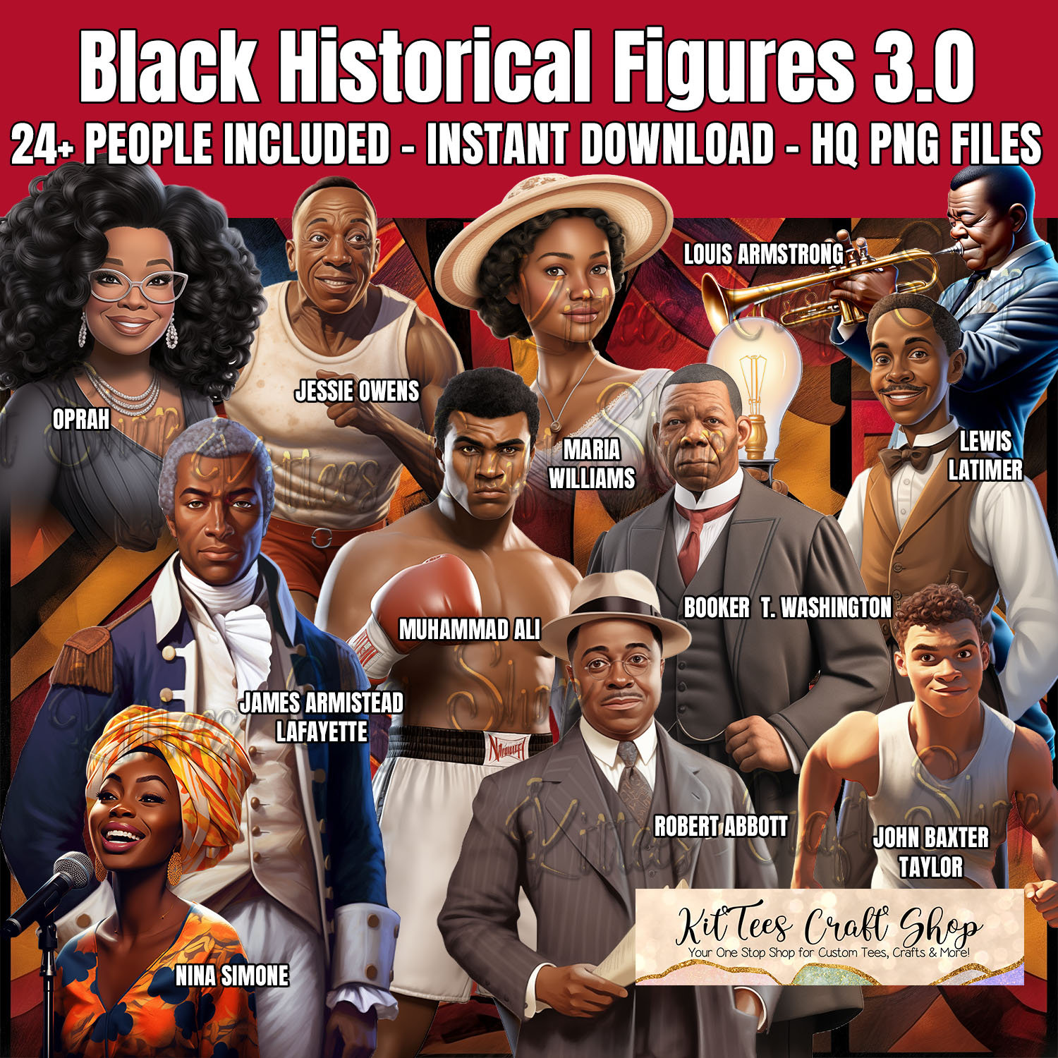 Black Historical Figures 3.0, Clipart, Includes 24+ Famous Black ...