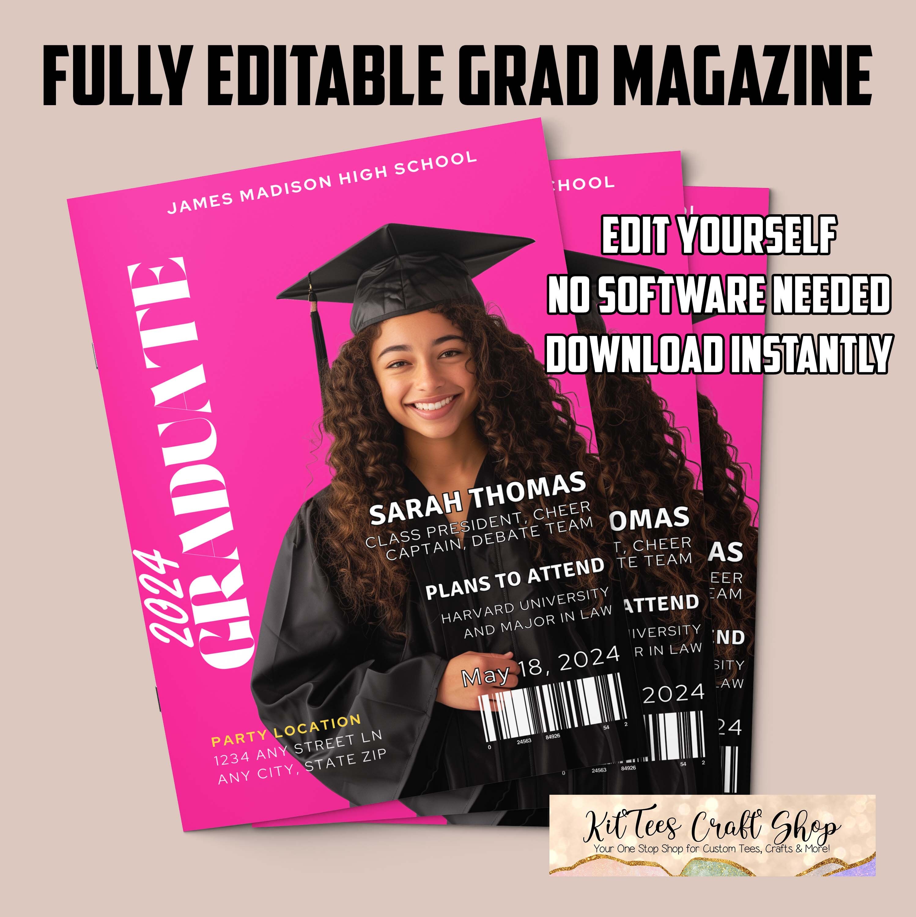 2024 Graduation Magazine Template, Includeso Multiple Variations, Fully ...