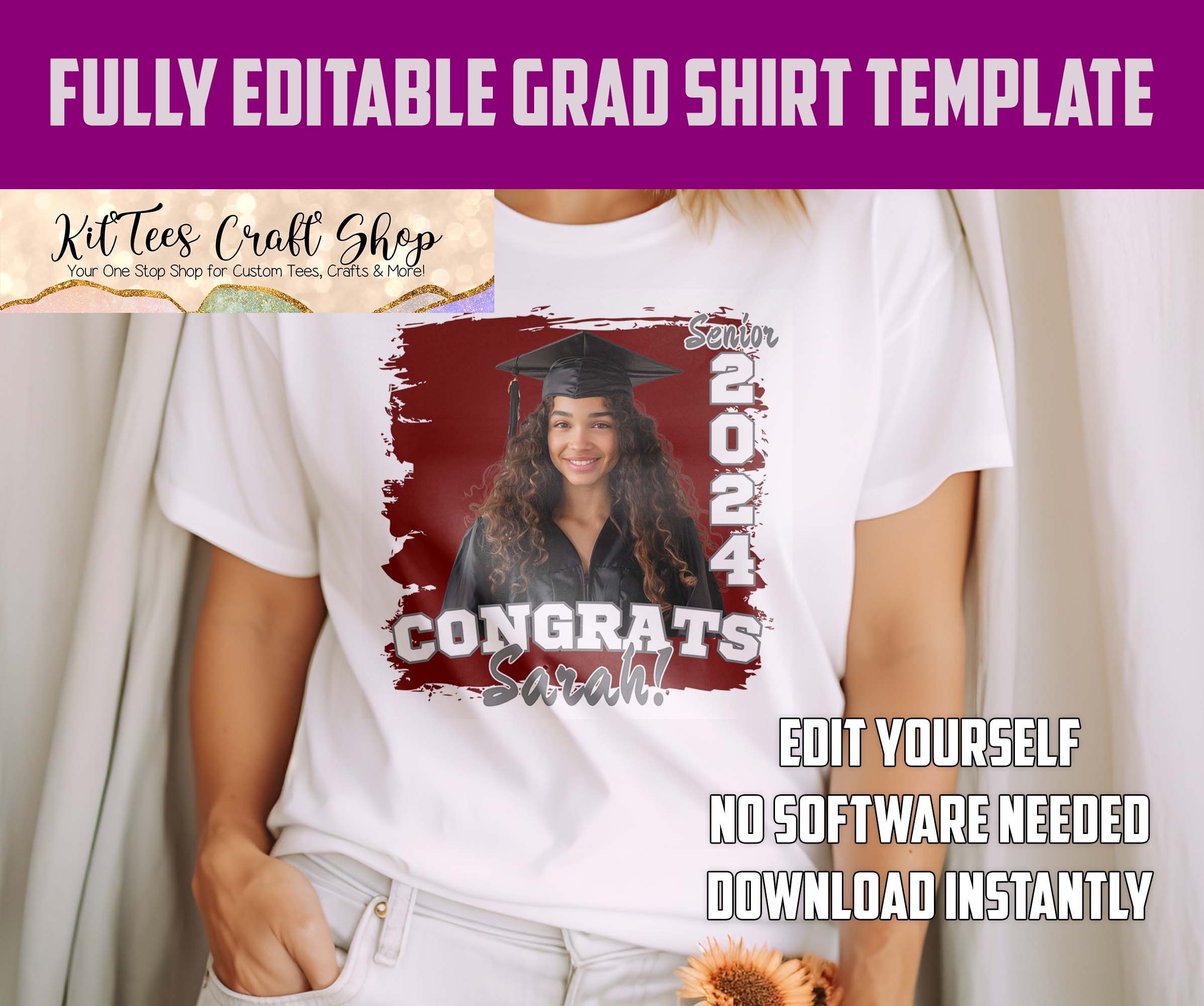 2024 Graduation T-shirt Template, Includes Multiple Variations, Fully ...