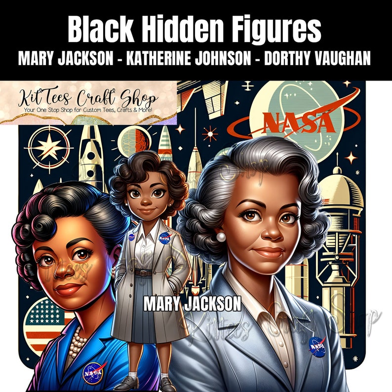 Black Women Hidden Figures, Clipart, Includes 3 Black Historical Hidden ...