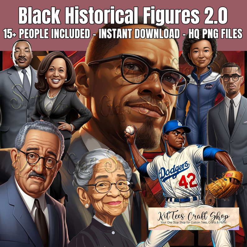 Black Historical Figures, Clipart, Includes 15 Famous Black Historical ...