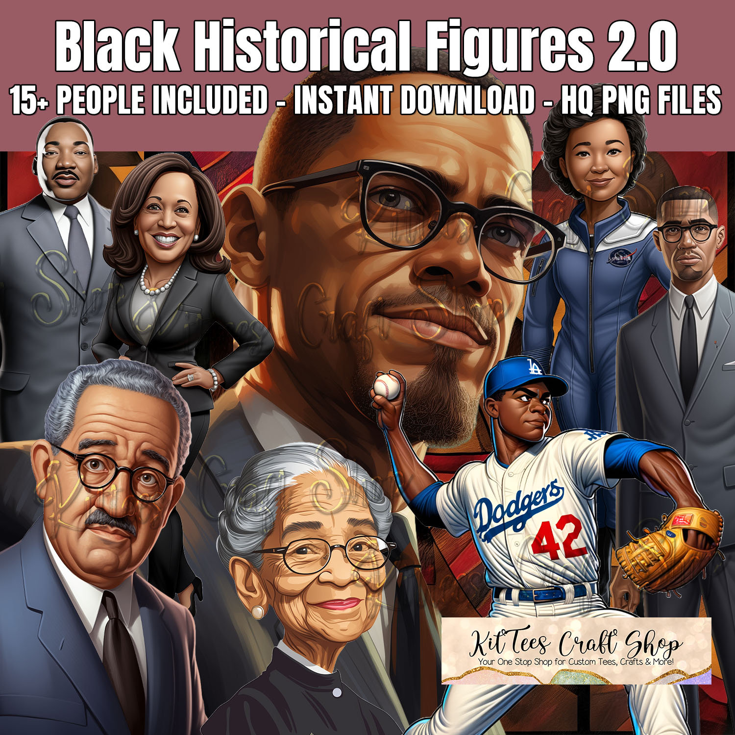 Black Historical Figures, Clipart, Includes 15 Famous Black Historical ...