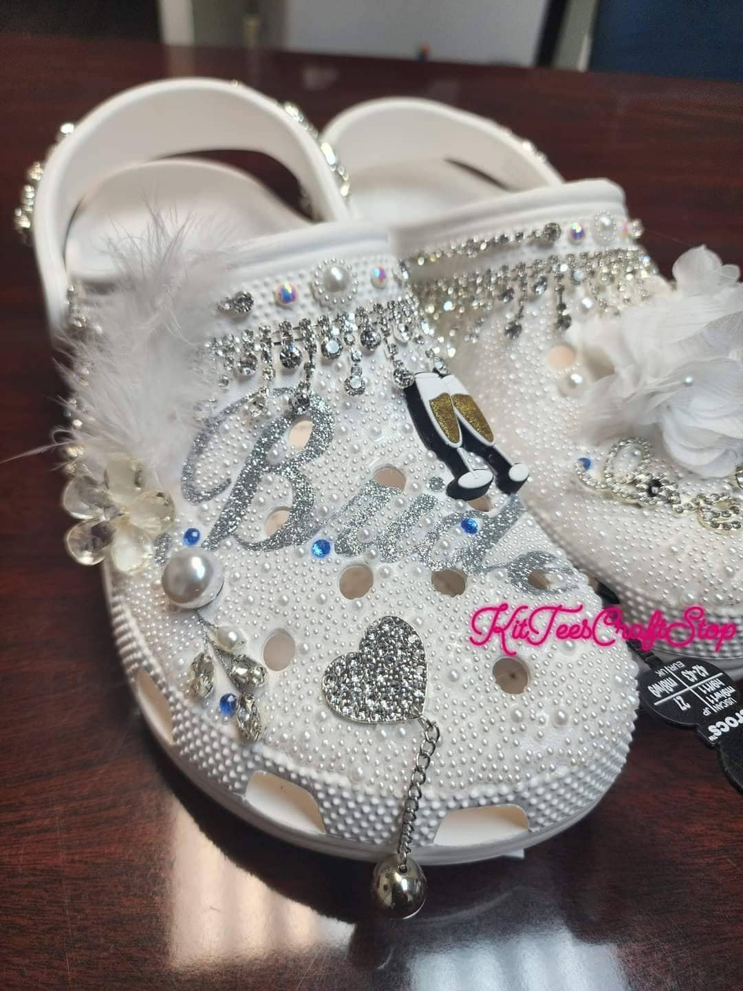 Custom Bling Wedding Crocs, Bride Crocs, Custom Wedding Gift, Bridal ...