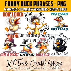 Funny Duck Phrases #2, 6 Sayings, Funny Duck Shirts, DIY, Instant ...