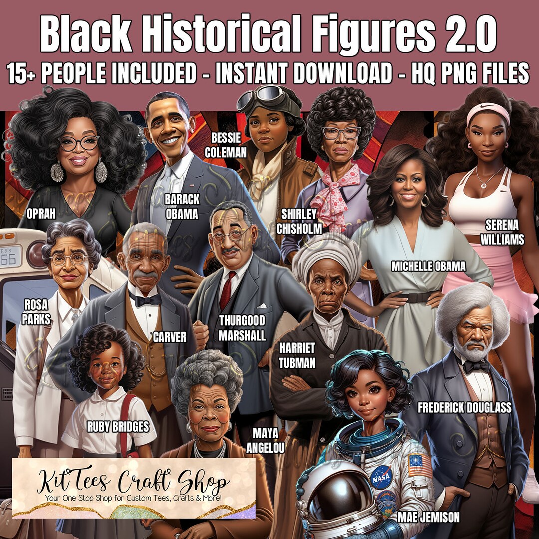 Black Historical Figures, Clipart, Includes 15+ Famous Black Historical ...