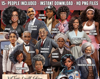 Black Historical Figures, Clipart, Includes 21 Famous Black Historical ...