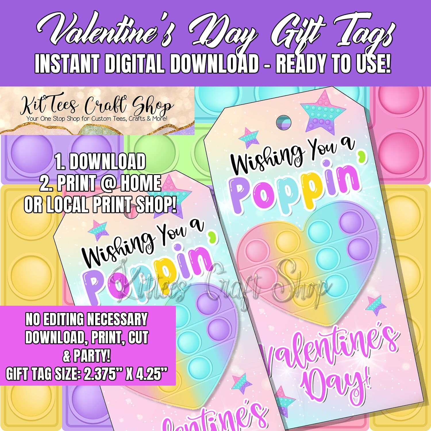 Popping Valentine's Day Gift Tags, Pop Theme Inspiration (digital ...